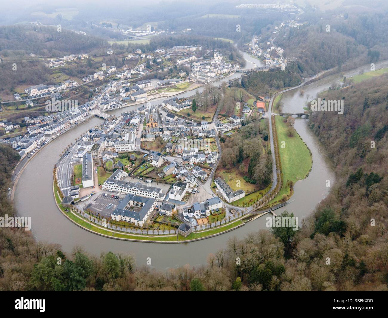 Aerial view river semois meandering hi-res stock photography and images ...