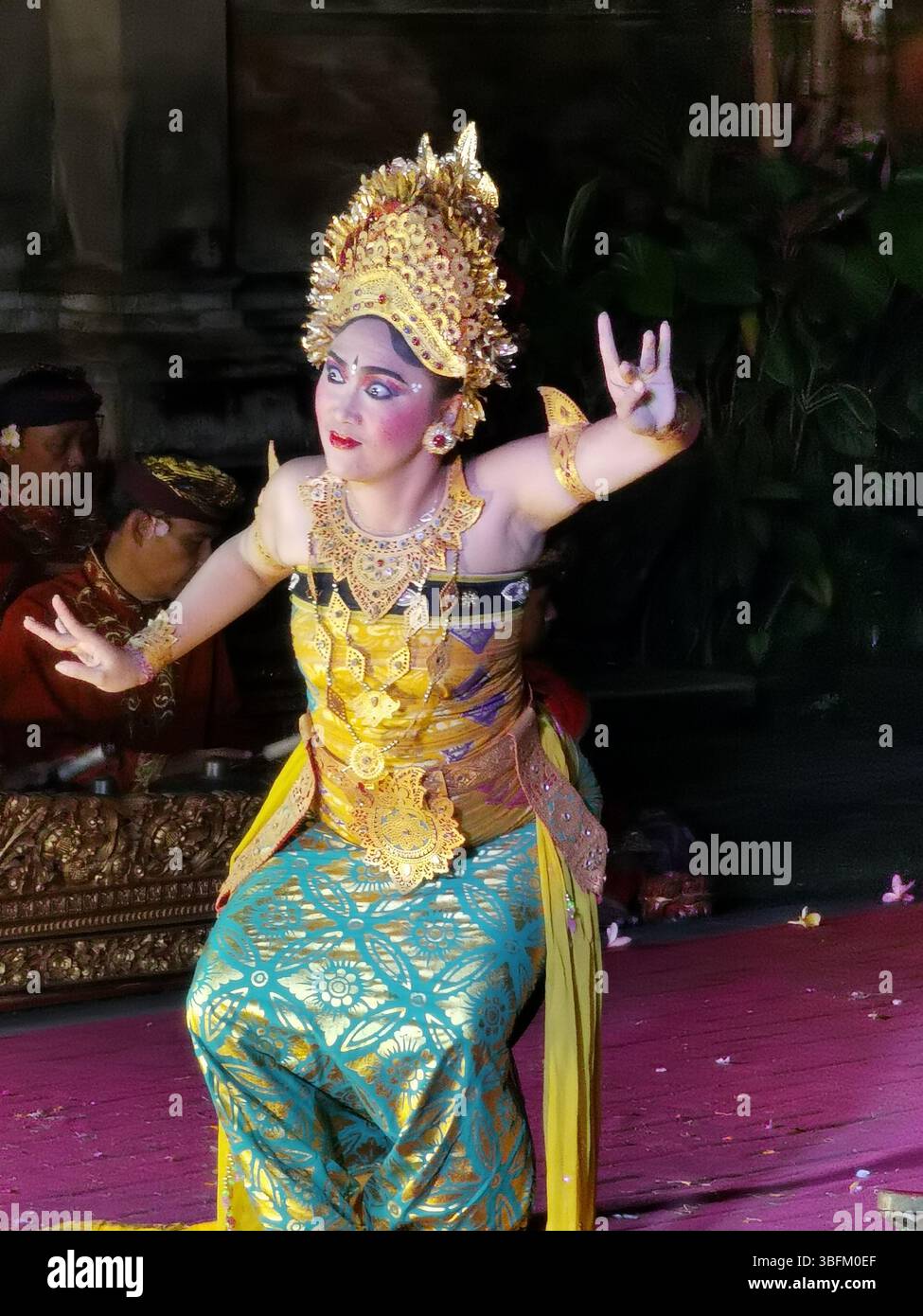 Ubud, Bali, Indonesia; June 2025: Balinese performers enact a ...