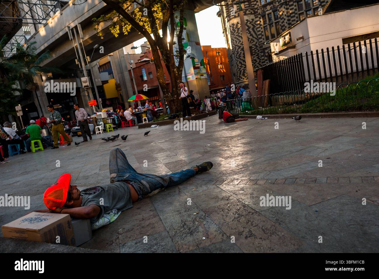A Colombian drug user, intoxicated after smoking basuco – an unrefined ...