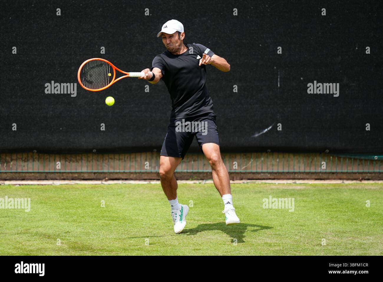 Yasutaka Uchiyama in action during his match against Jack Pinnington ...
