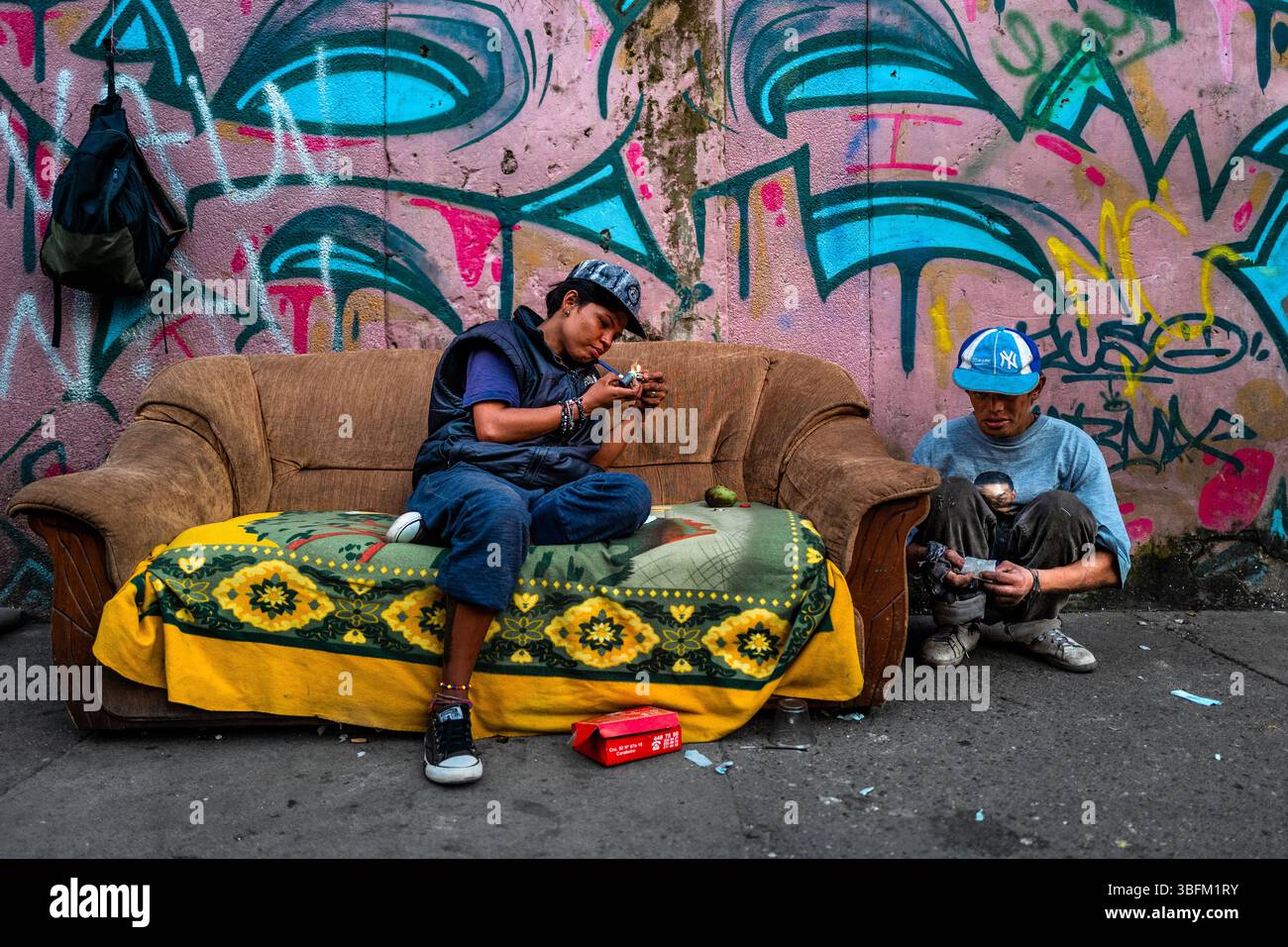 Colombian drug users smoke basuco – an unrefined, dirty cocaine paste ...
