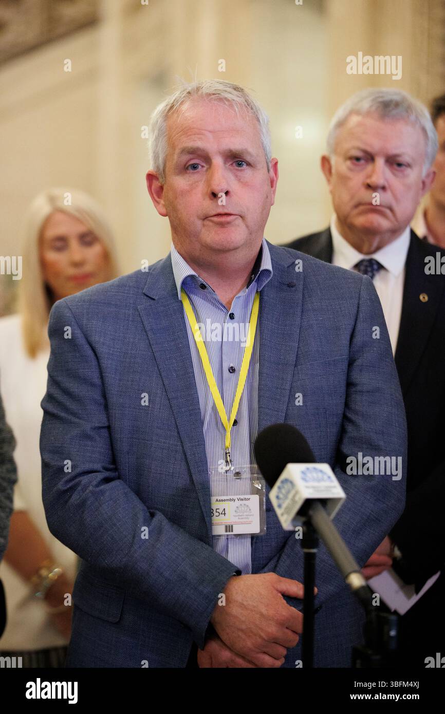 Bob Hogg, father of Caitlin Hogg, speaking during a press conference at ...