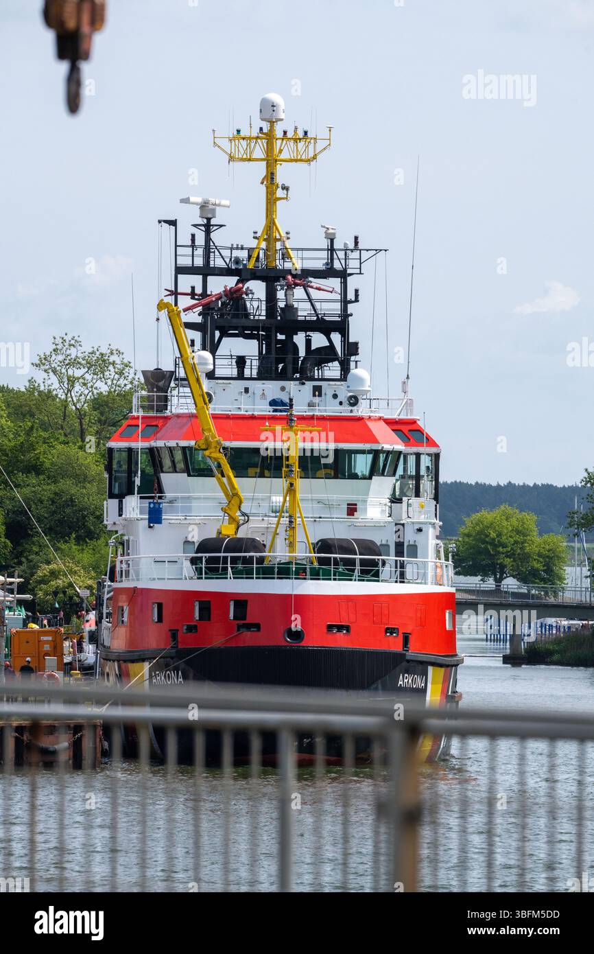Stralsund, Germany. 02nd June, 2025. The multi-purpose vessel Arkona is ...