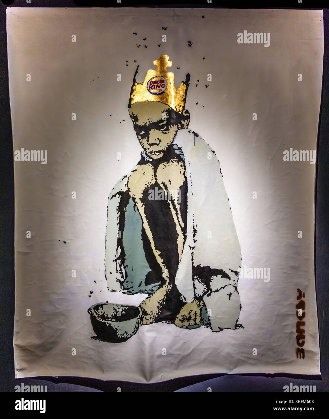 Banksy - Burger King Kid, criticism of fast food and malnourished ...