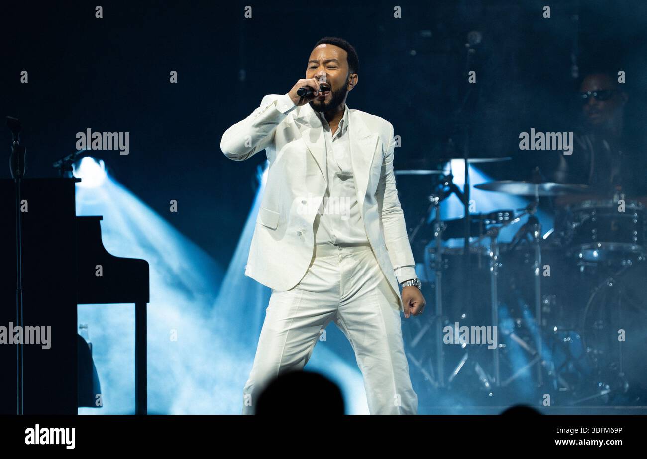 American singer-songwriter and pianist John Legend, performs live on ...