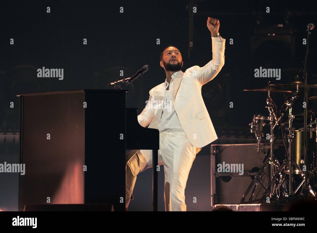 American singer-songwriter and pianist John Legend, performs live on ...