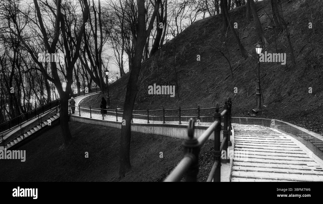 Park architecture in spring Black and White Stock Photos & Images - Alamy