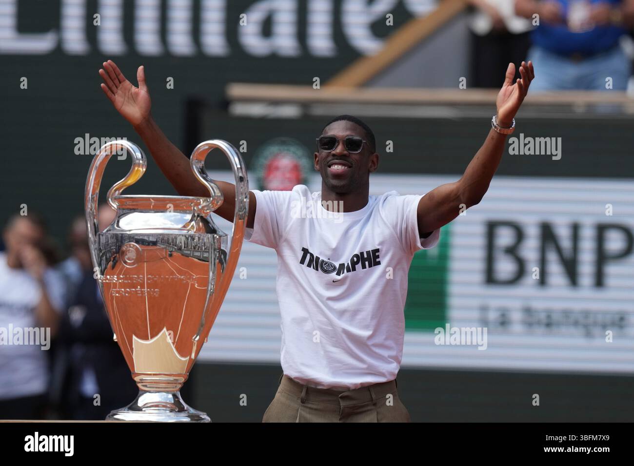 PSG's soccer player Ousmane Dembele presents the Champions League ...
