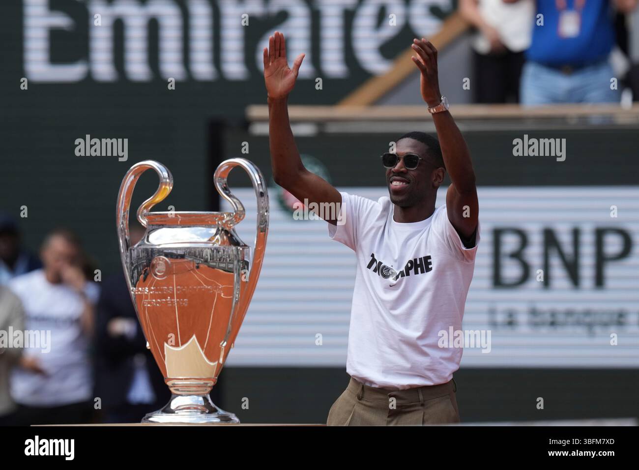 PSG's soccer player Ousmane Dembele presents the Champions League ...
