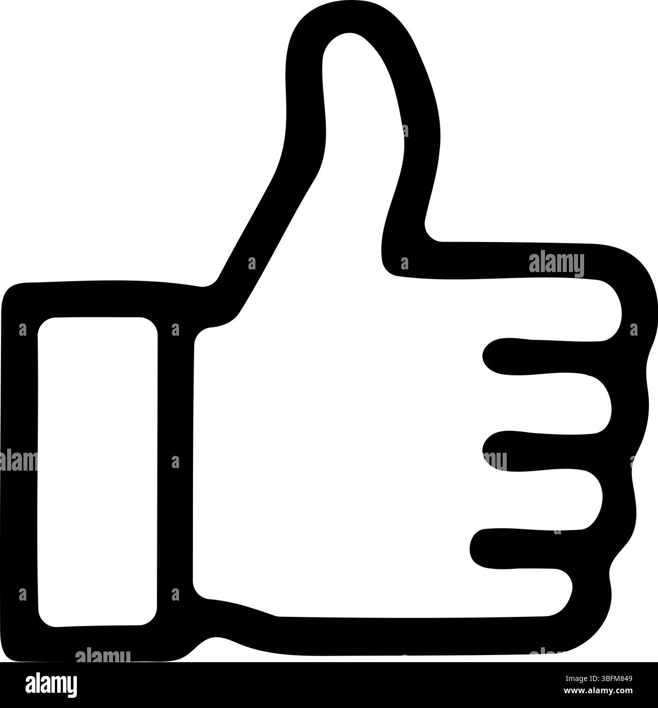 Thumbs Up Outline Icon - Like & Approval Symbol Vector Stock Vector ...