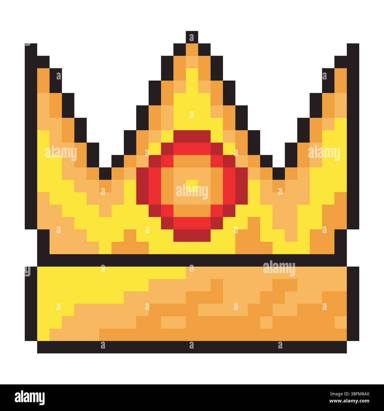 Golden crown pixel art design Stock Vector Image & Art - Alamy