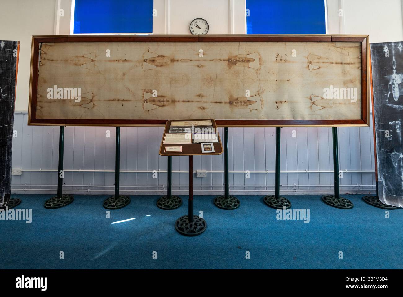 A copy of the Shroud of Turin on display at the St John's Cathedral ...