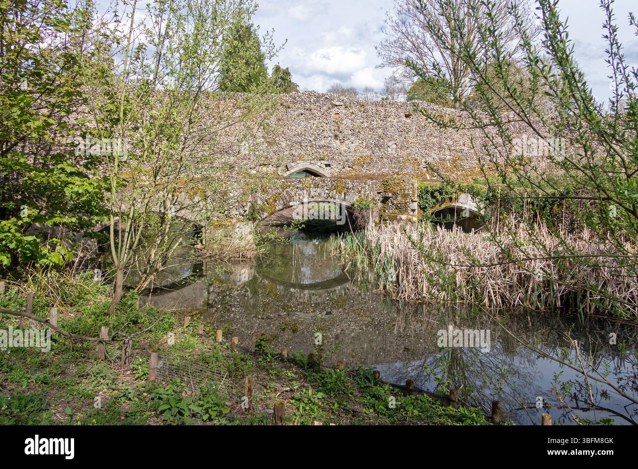 The Abbey Bridge, river, The Abbey of St Edmund, Bury St Edmunds, West ...