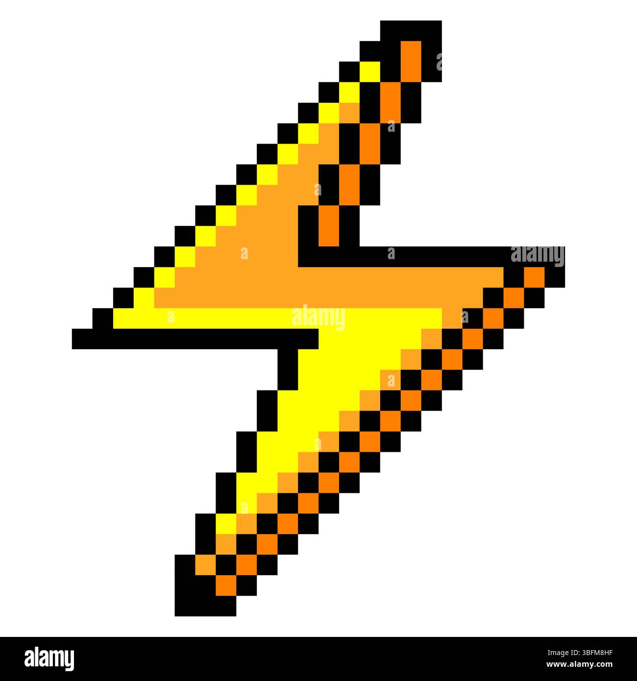 Lightning bolt in pixel art isolated on white background Stock Vector ...