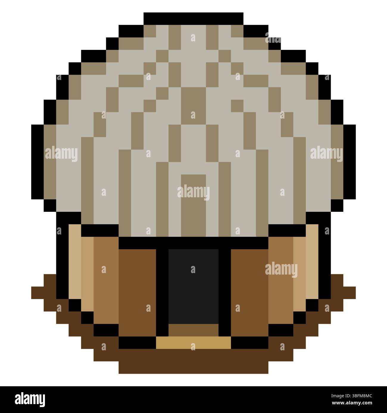 Honai House with pixel art. Traditional house of West Papua, Indonesia ...