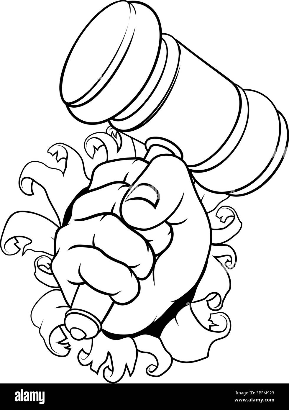 Auctioneer Judge Hand Holding Wooden Hammer Gavel Stock Vector Image ...