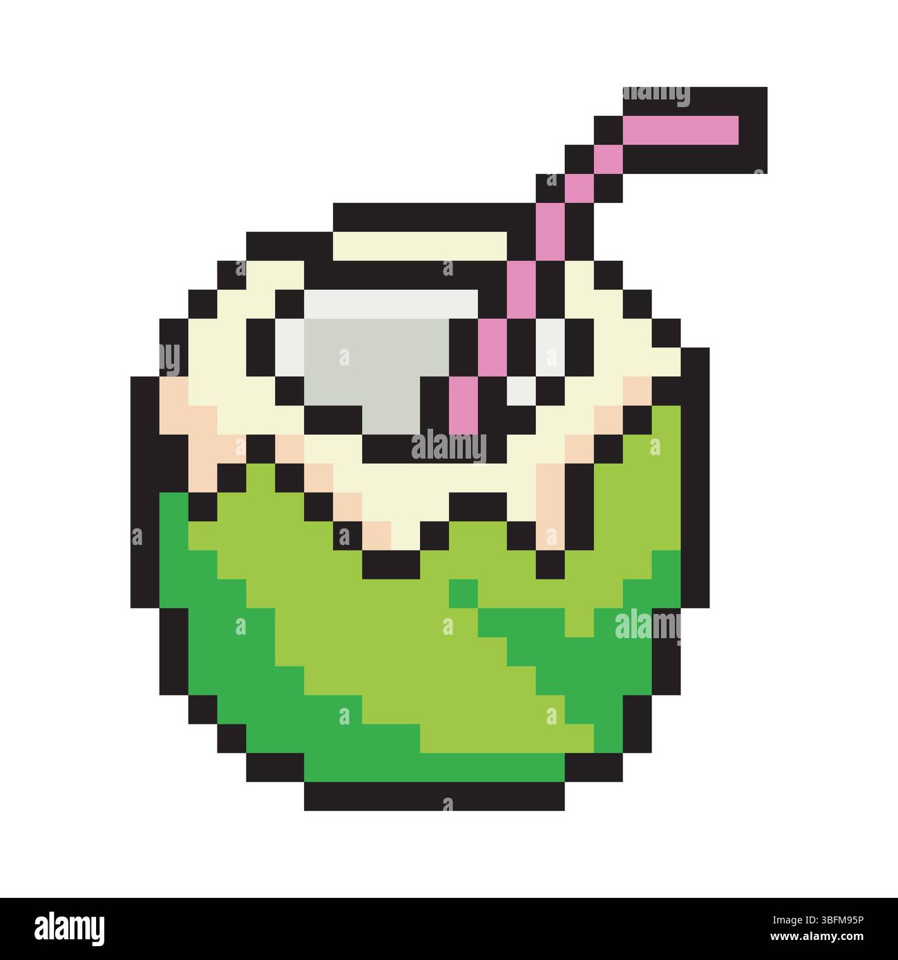 Green coconut in tree Stock Vector Images - Alamy