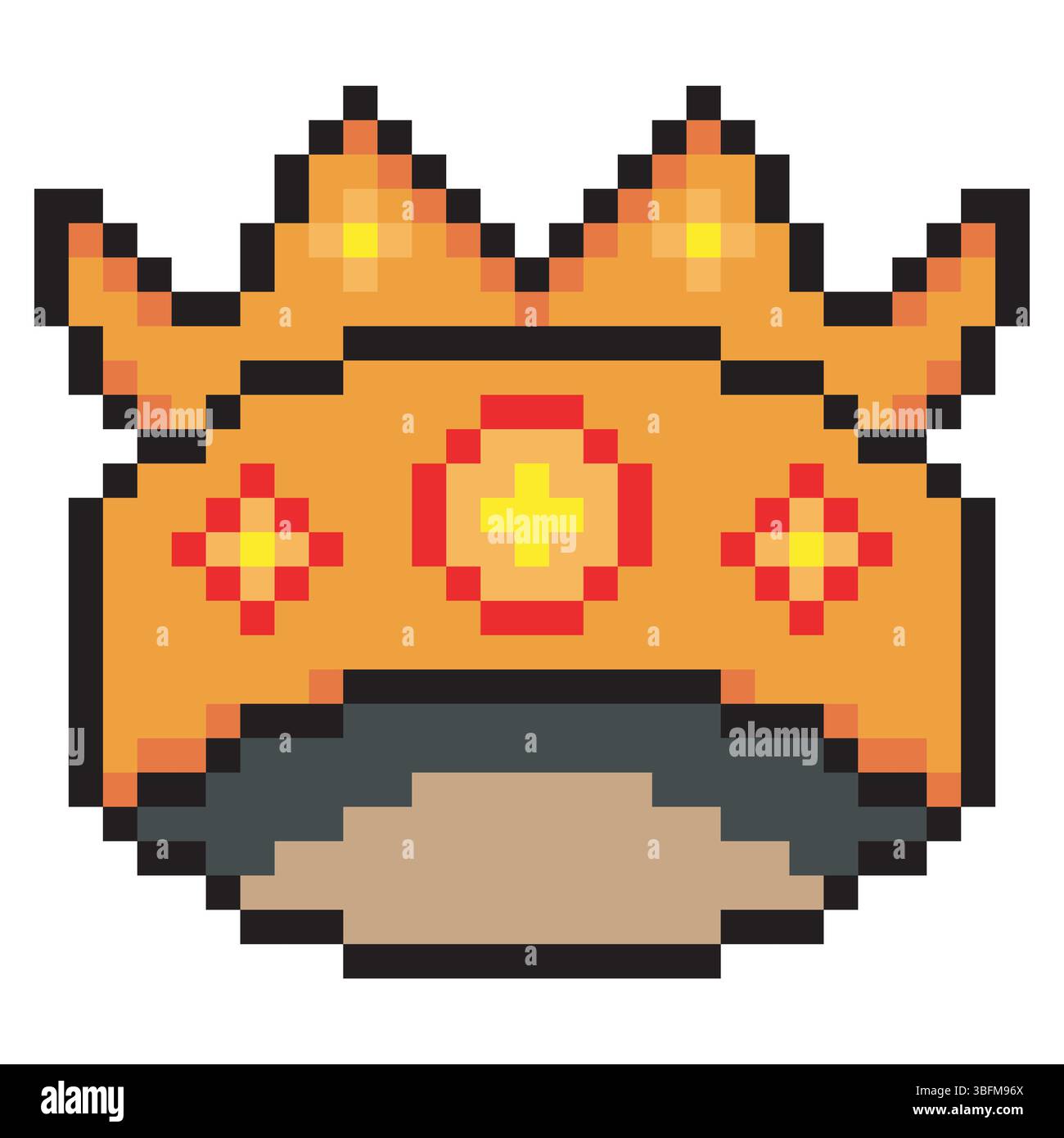 Golden crown pixel art design Stock Vector Image & Art - Alamy