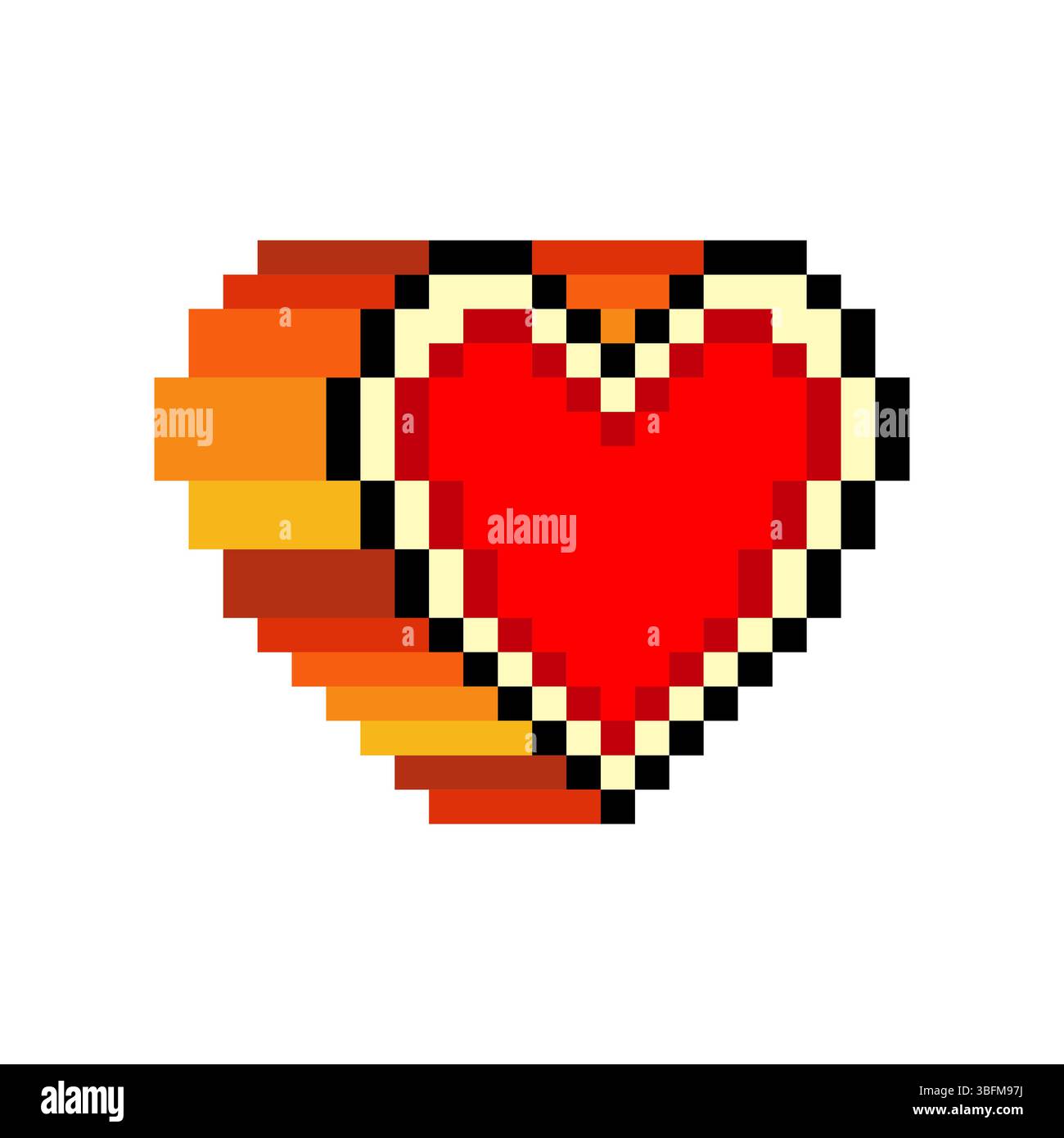 Mosaic pixel heart icon hi-res stock photography and images - Alamy