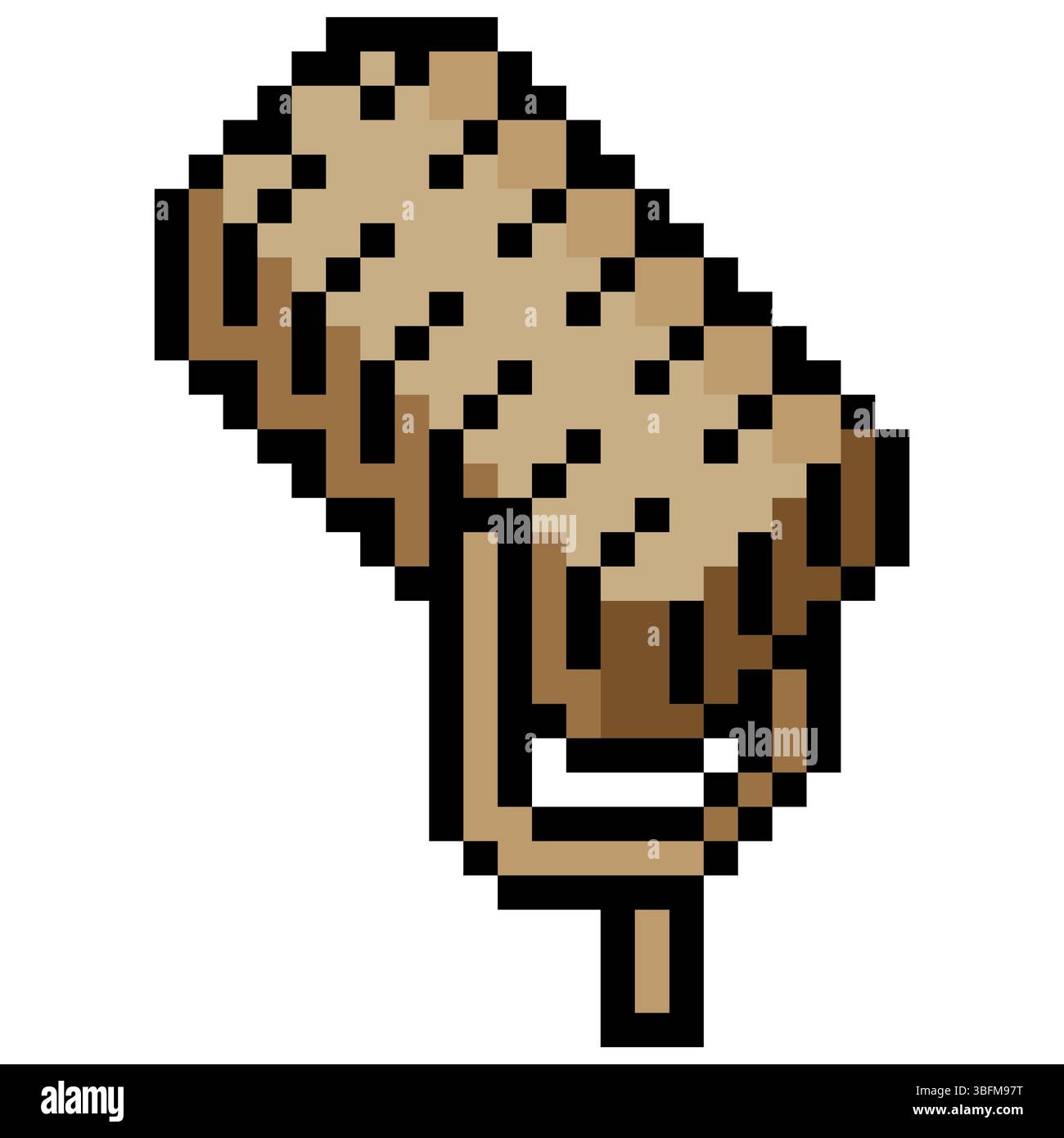 Podcast microphone with pixel art isolated on white background Stock ...