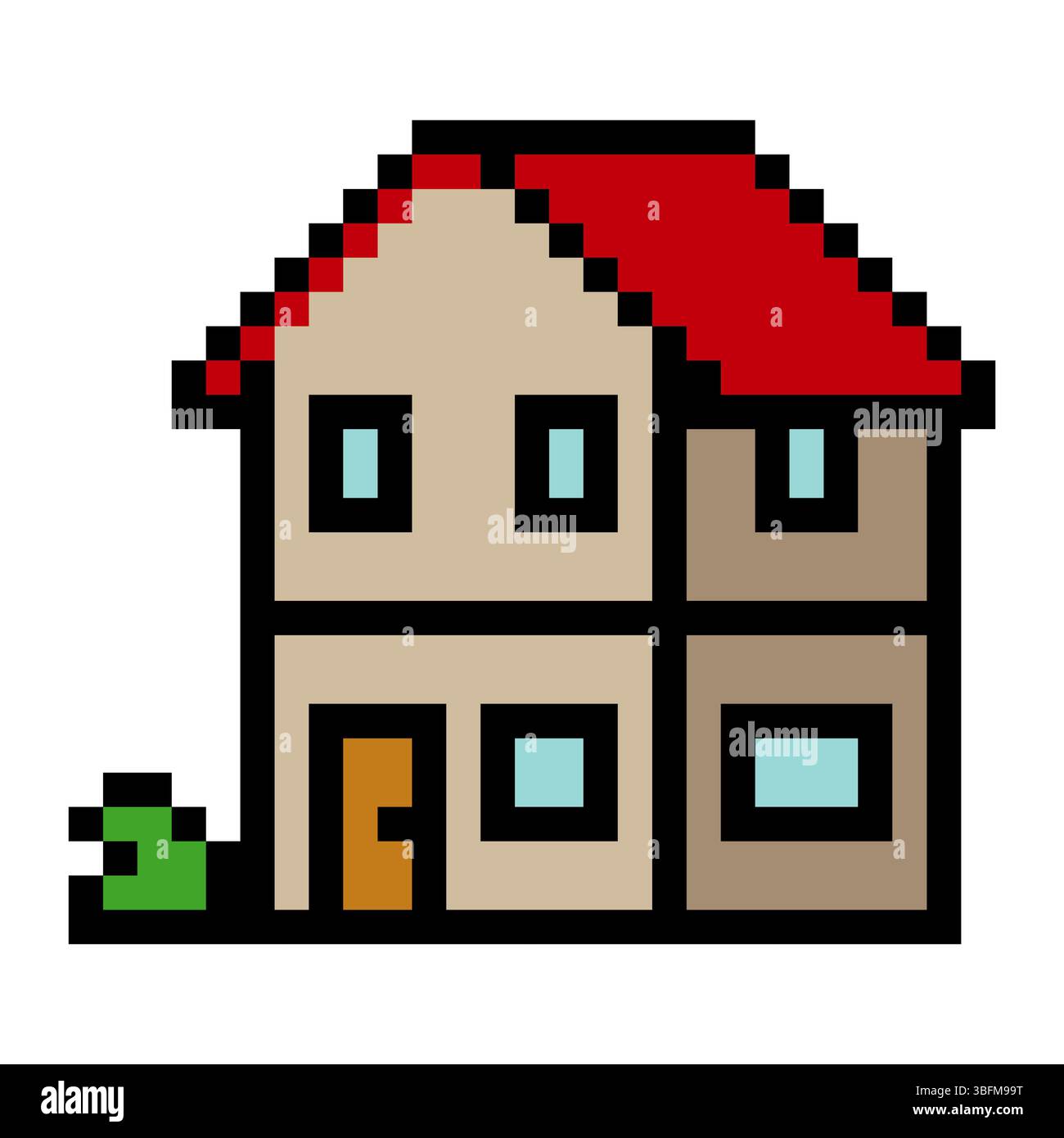 Two-story house building in pixel art Stock Vector Image & Art - Alamy