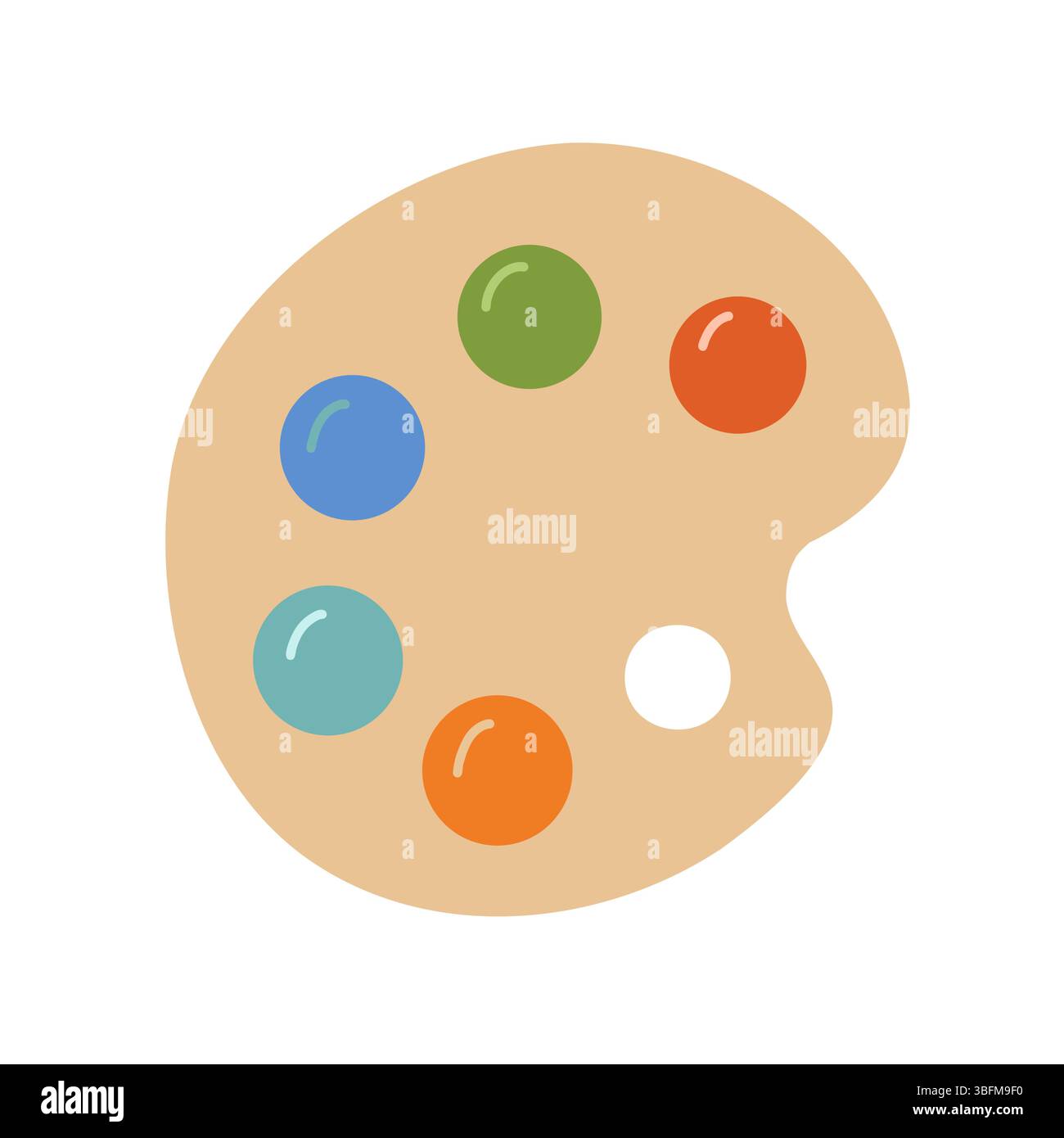 Vector illustration of a vibrant artists palette with colorful paint ...