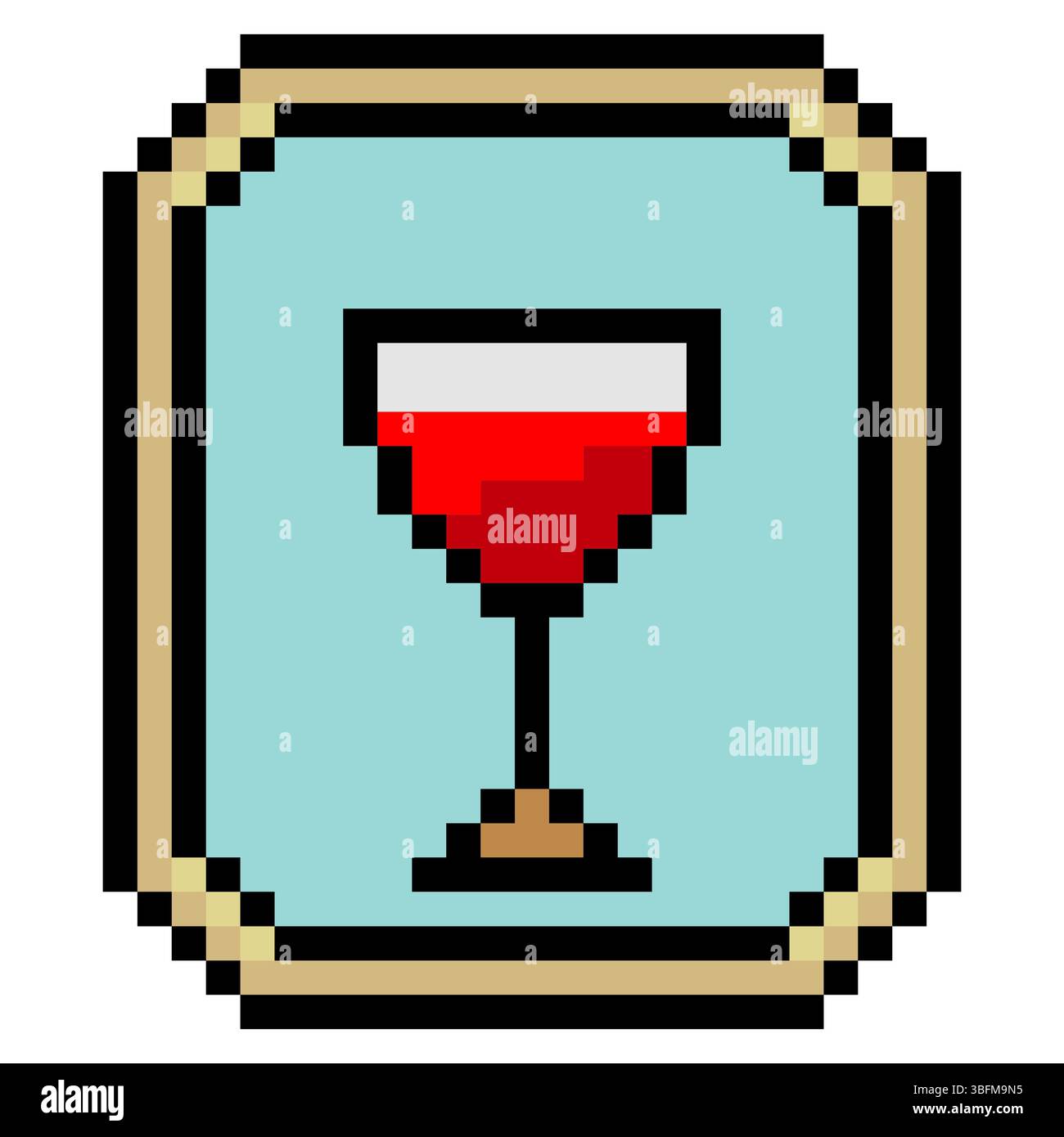 Wine glass in picture frame in pixel art style Stock Vector Image & Art ...