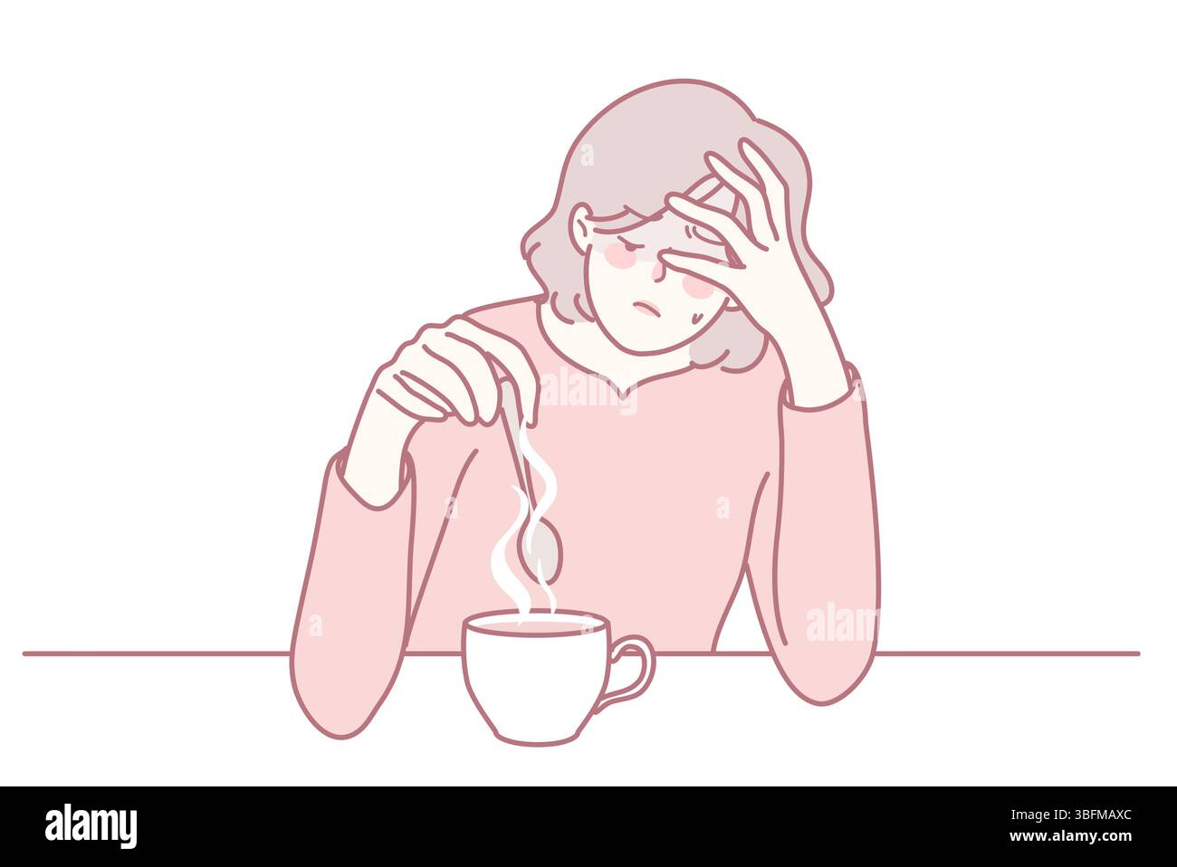 Sipping coffee with a view Stock Vector Images - Alamy