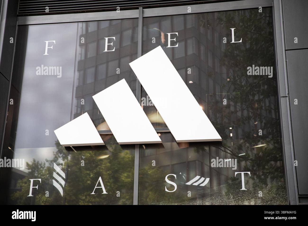 The Adidas flagship store is pictured on Tauentzienstrasse in Berlin ...