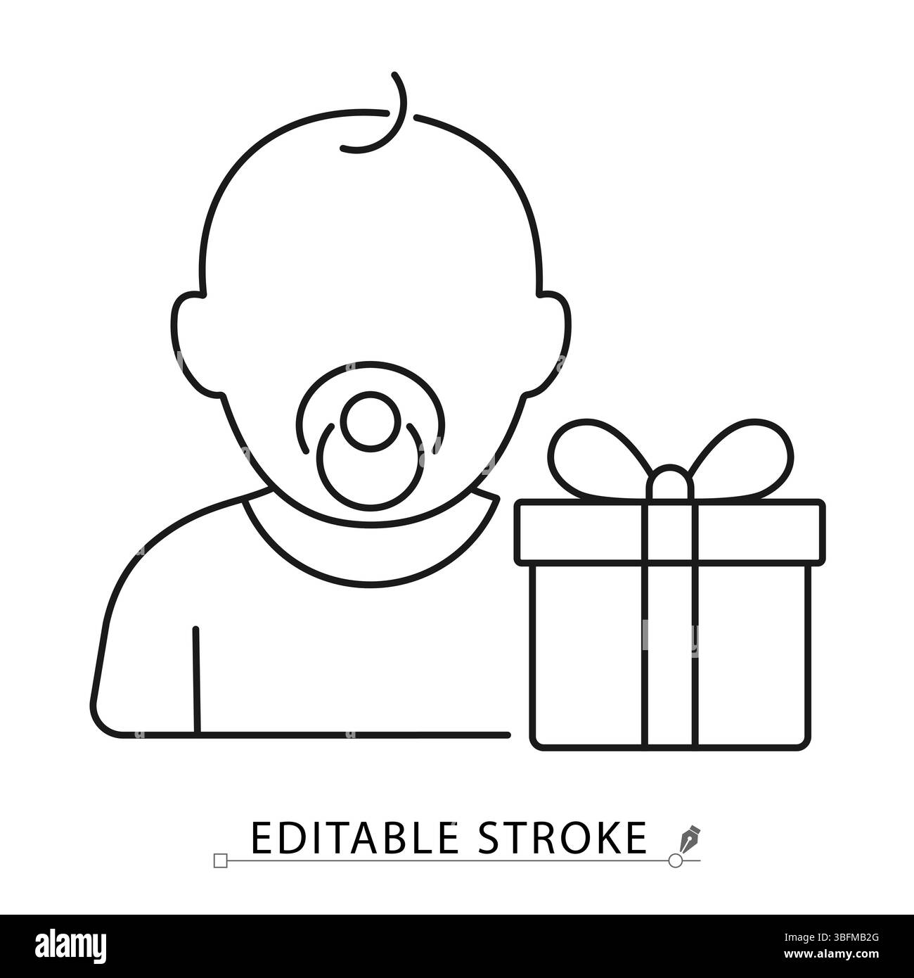 Child birthday celebration gift Black and White Stock Photos & Images ...