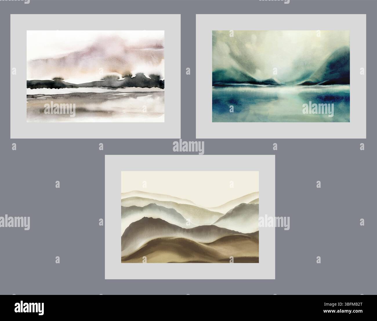 Picturesque summer lake in twilight Stock Vector Images - Alamy