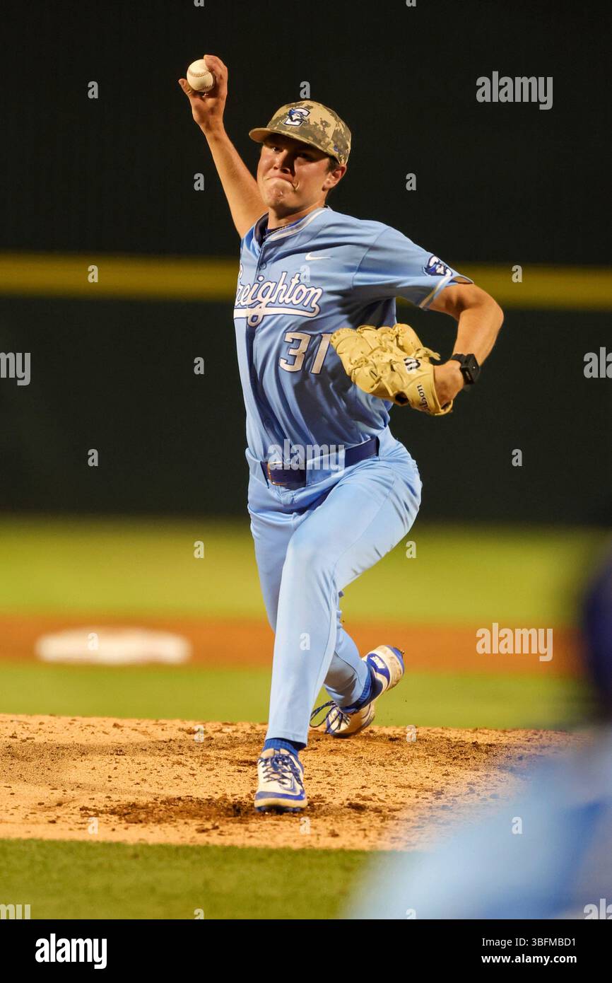 June 1, 2025: Creighton pitcher Jimmy Burke (31) prepares to make a ...