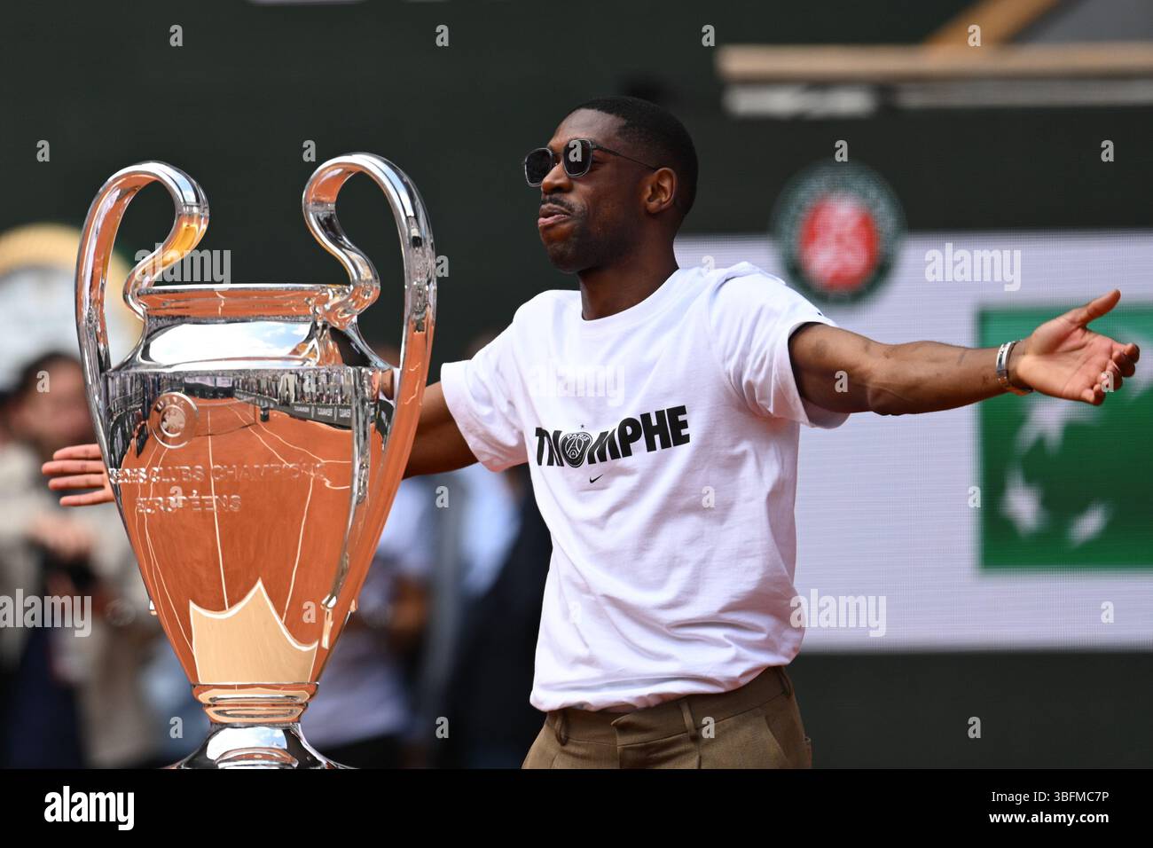 Paris, France. 02nd June, 2025. Ousmane Dembele presents the Champions ...