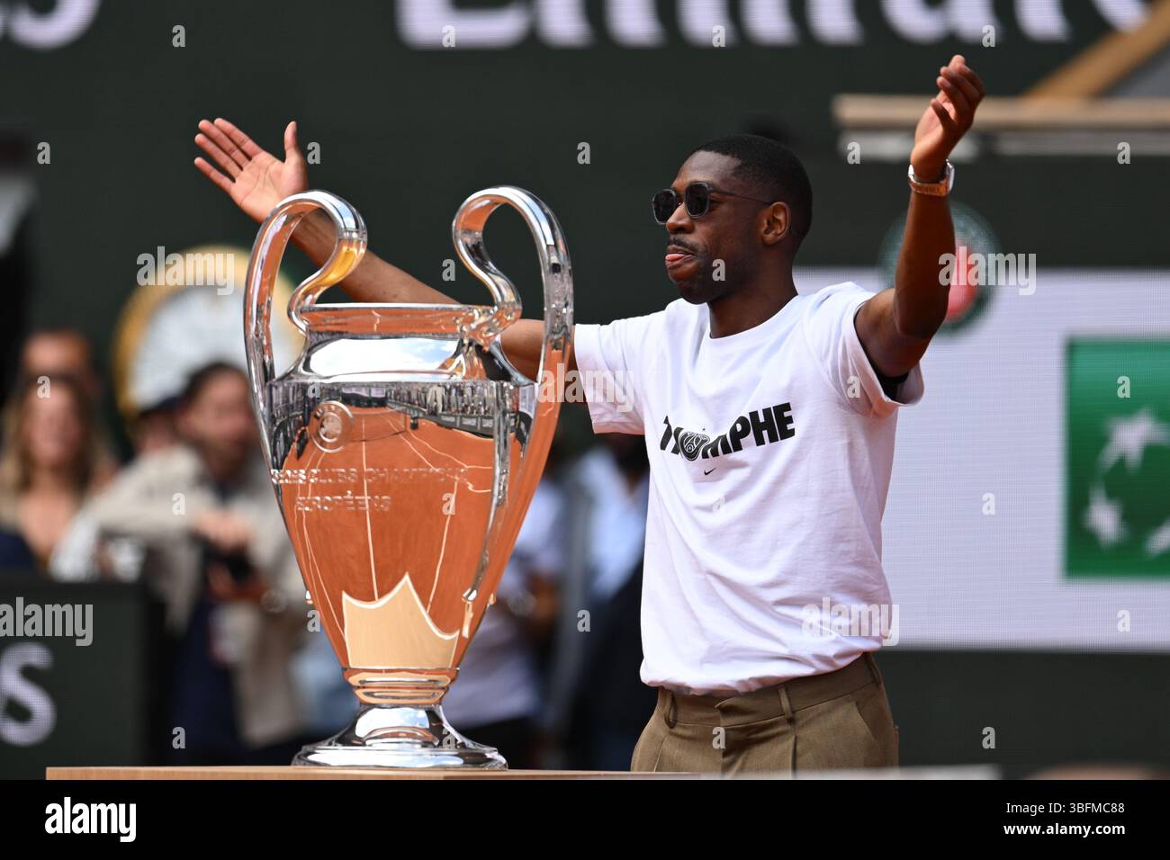 Paris, France. 02nd June, 2025. Ousmane Dembele presents the Champions ...