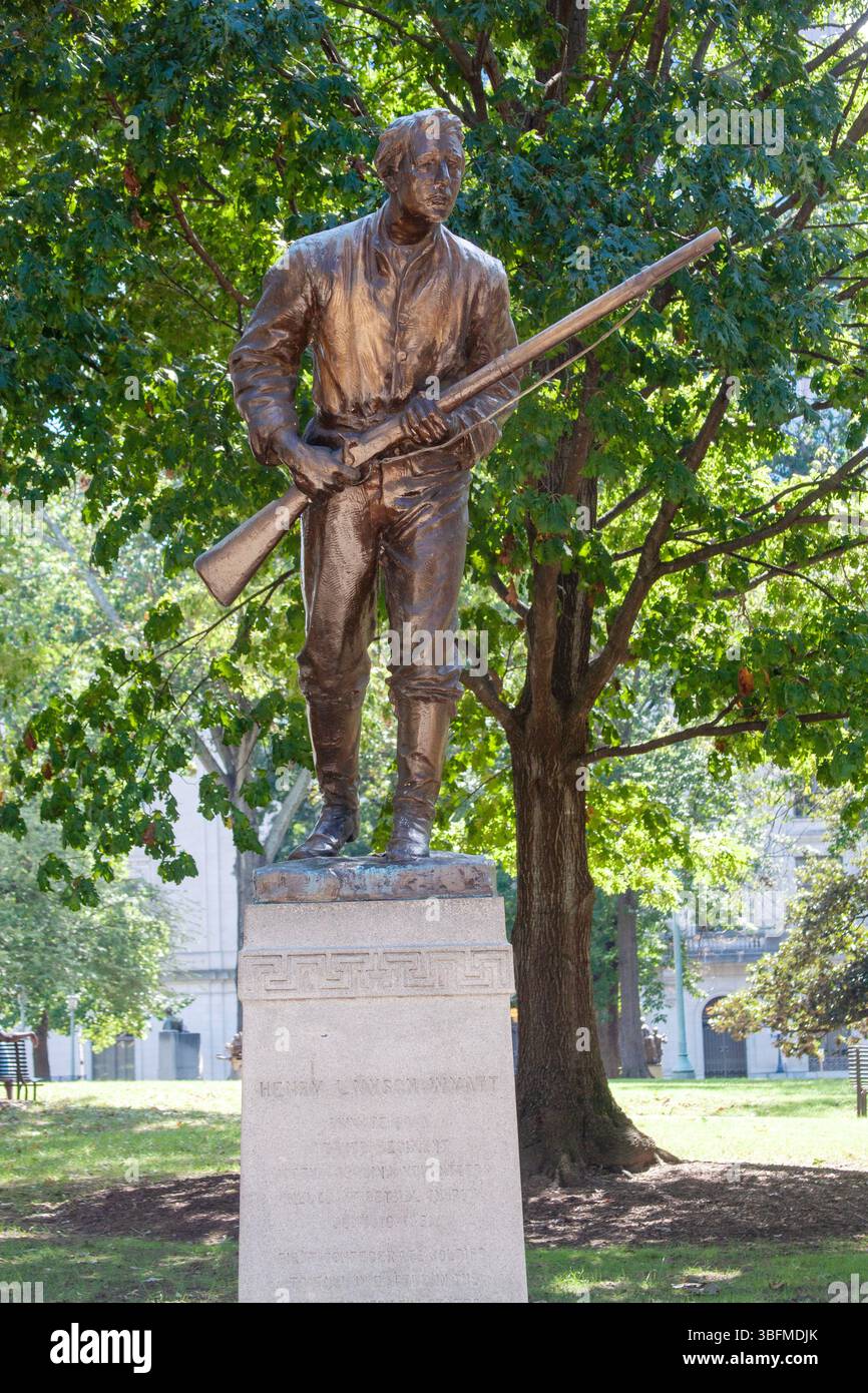 Statue of Henry Lawson Wyatt in Raleigh, North Carolina. He was the ...