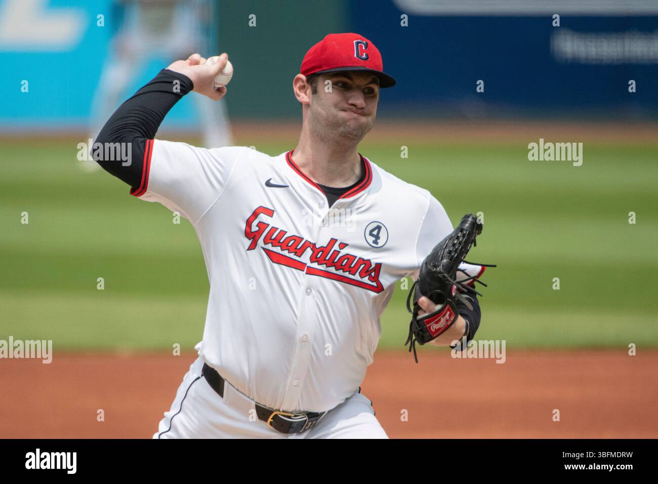 Cleveland Guardians starting pitcher Gavin Williams delivers against ...
