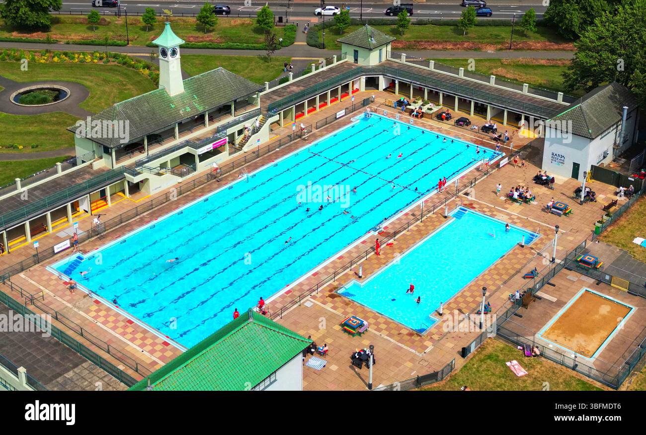 It’s a beautiful sunny day as swimmers enjoy the warmth and have a dip ...