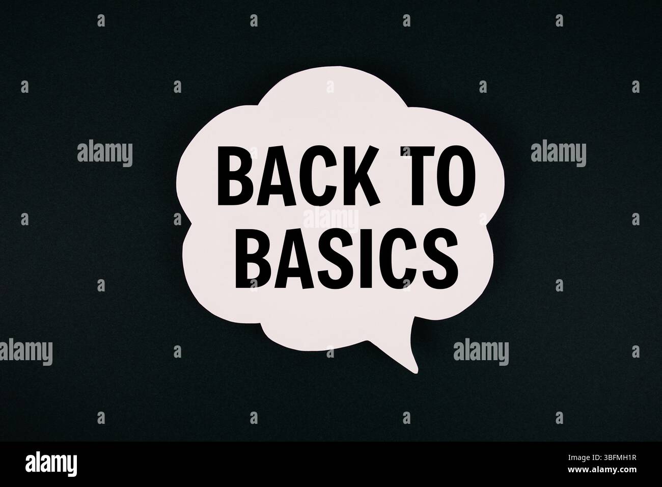 Back To Basics text with speech bubble on green background Stock Photo ...