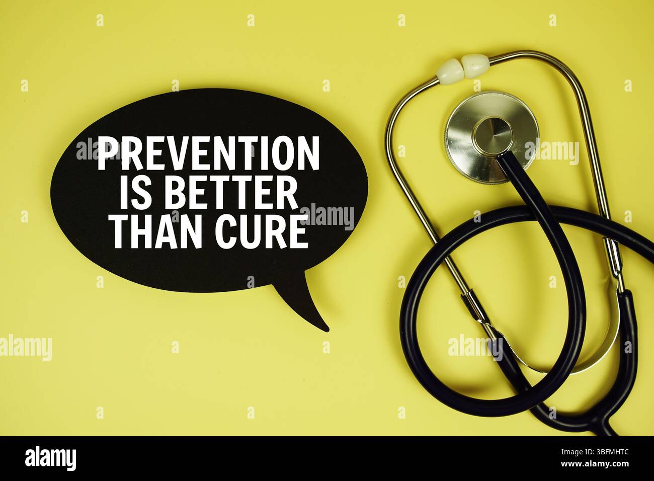 Prevention is Better Than Cure text on speech bubble with stethoscope ...