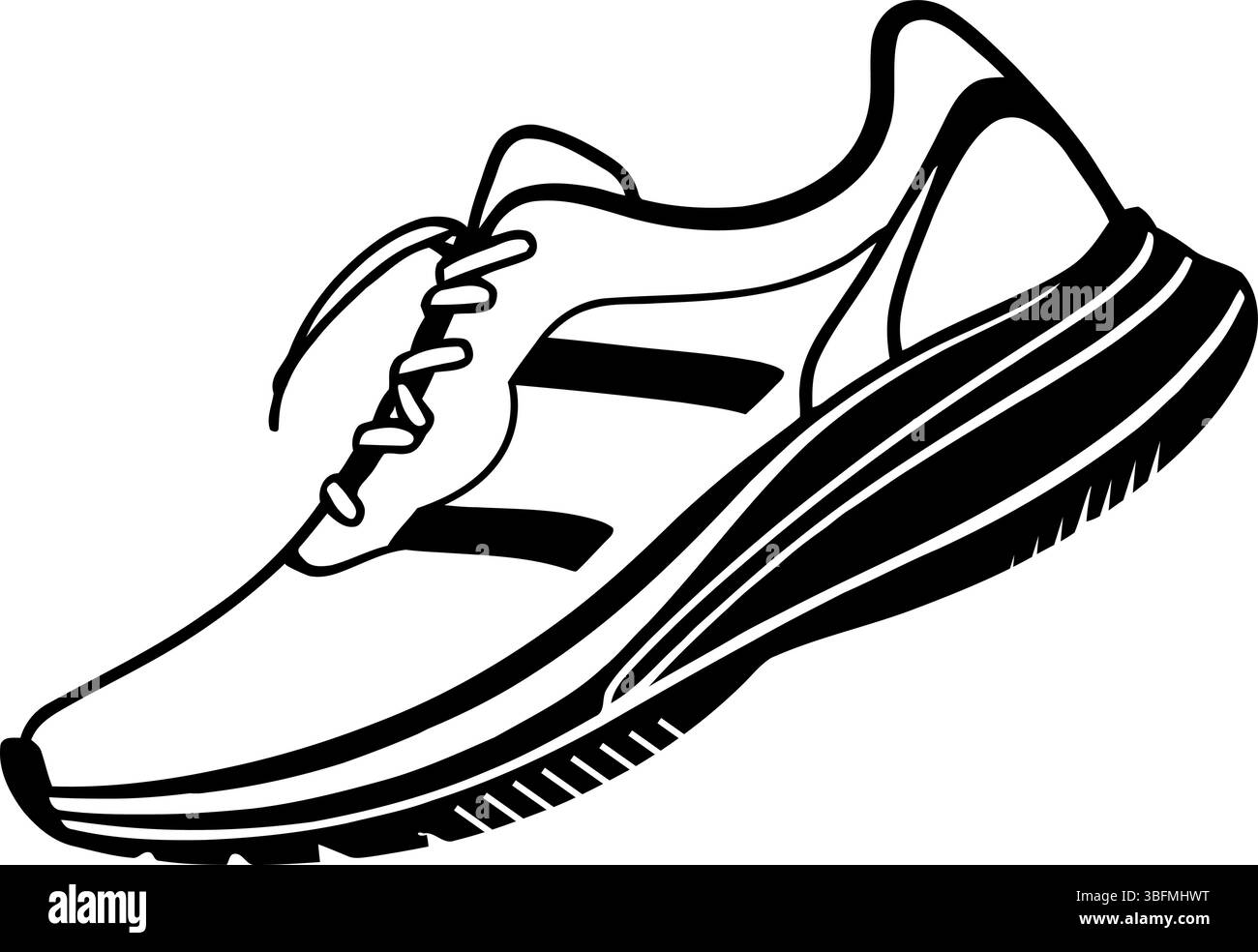 Running Shoe Outline Vector - Athletic Footwear Icon Stock Vector Image ...