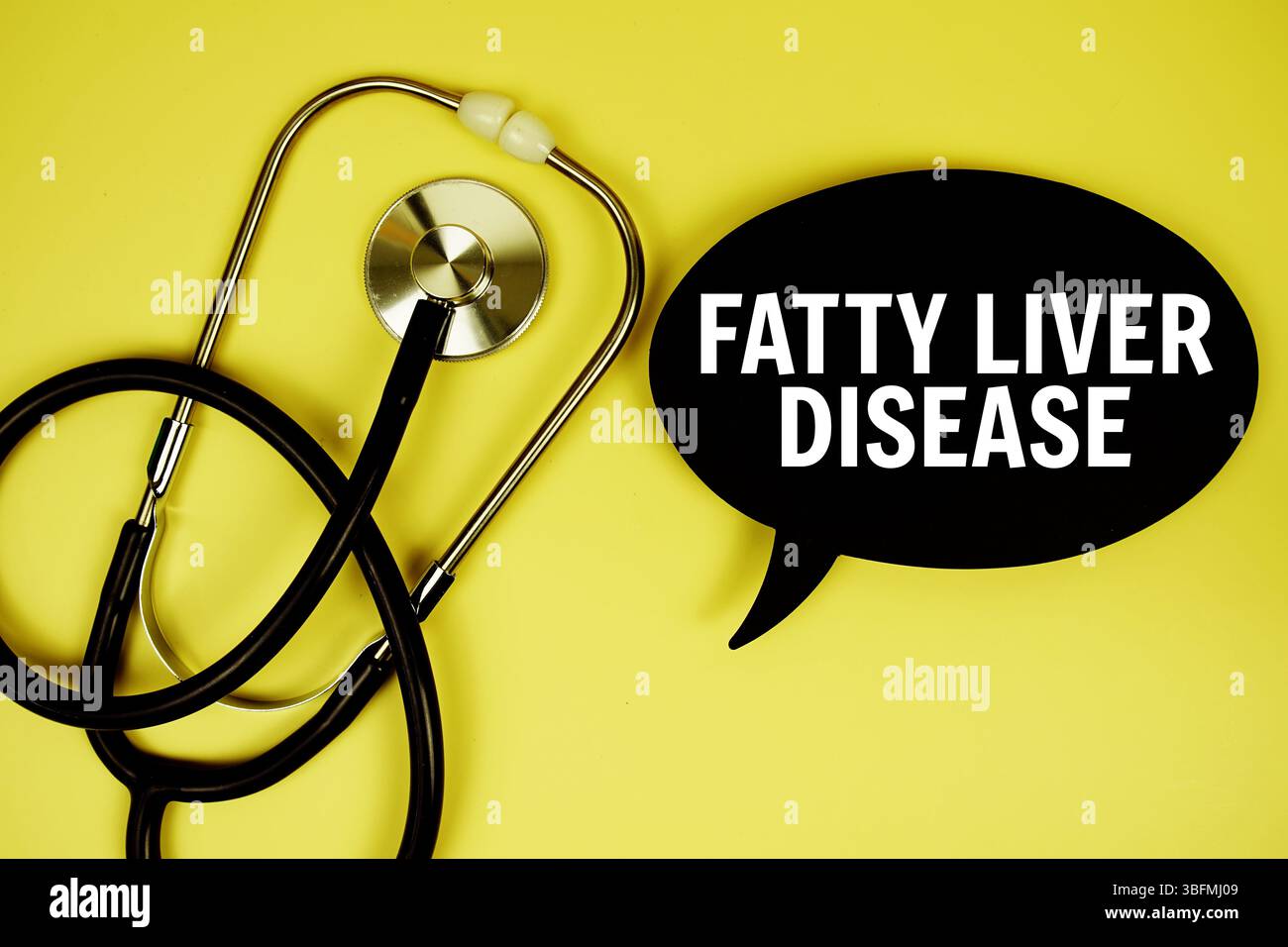 Fatty Liver Disease text message on speech bubble with stethoscope on ...