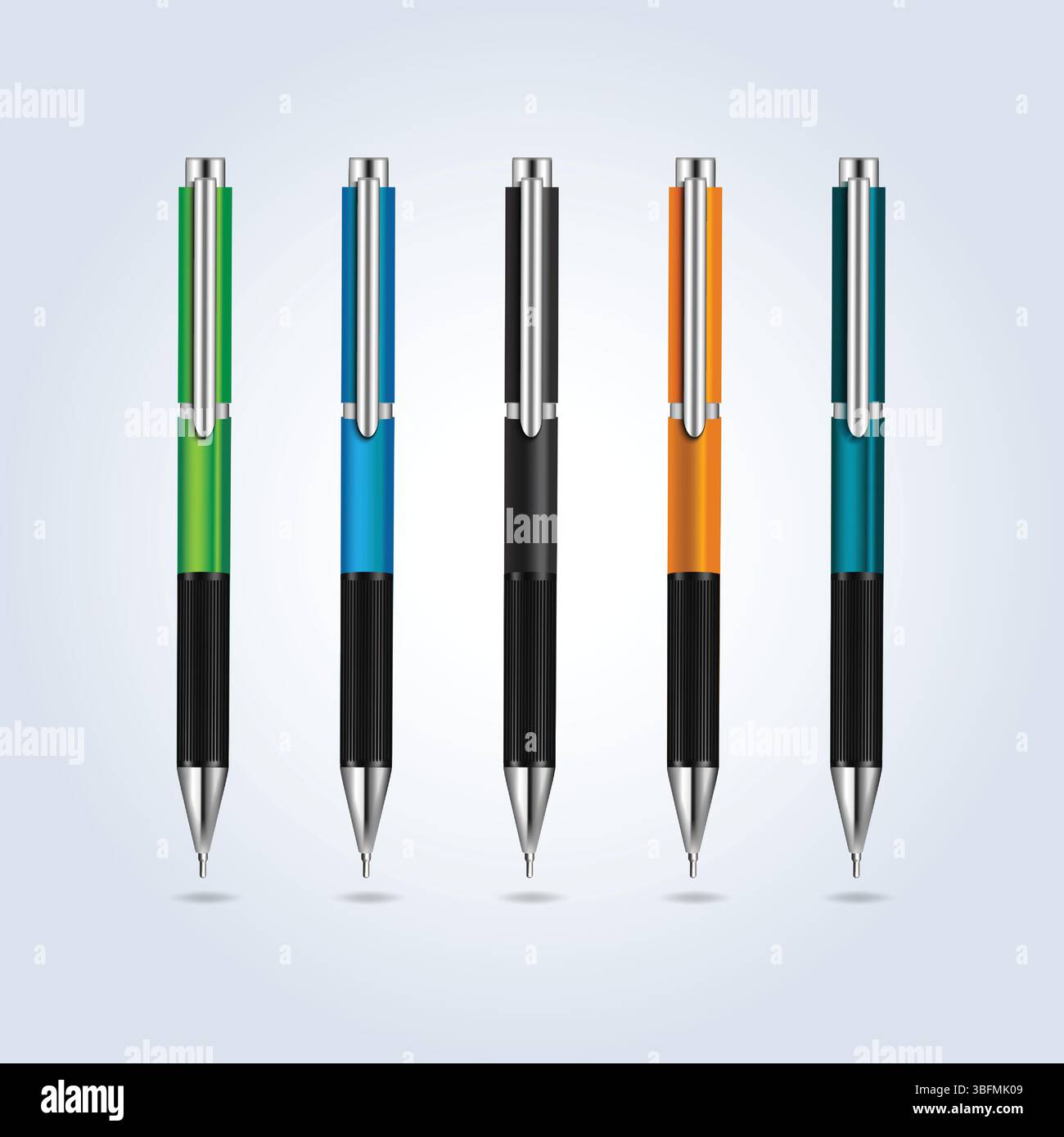 Ball Pen in different colors, writing pen art with an abstract ...