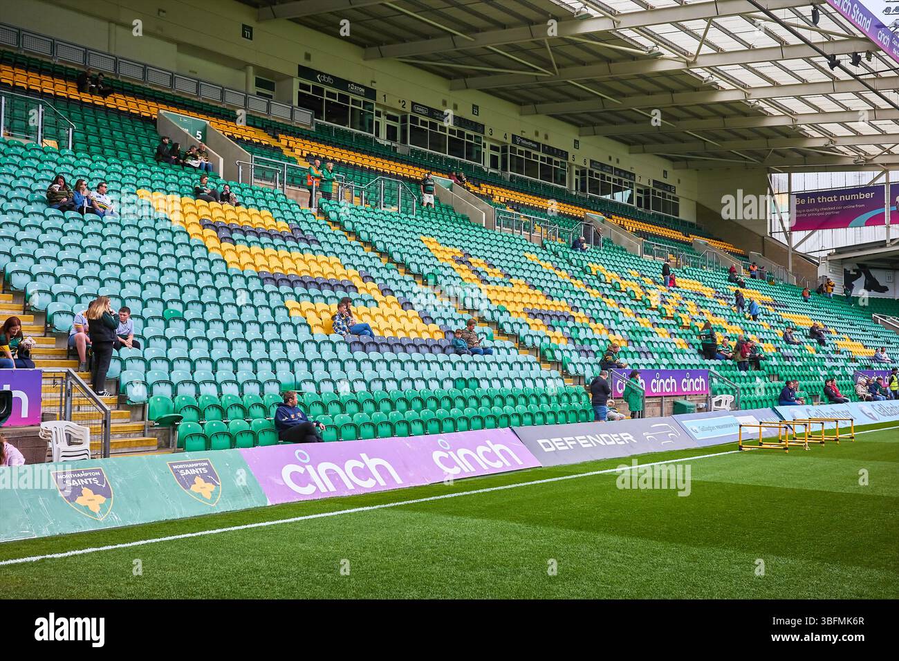 Stadium at Franklins Gardens, home of Northampton Saints rugby team ...