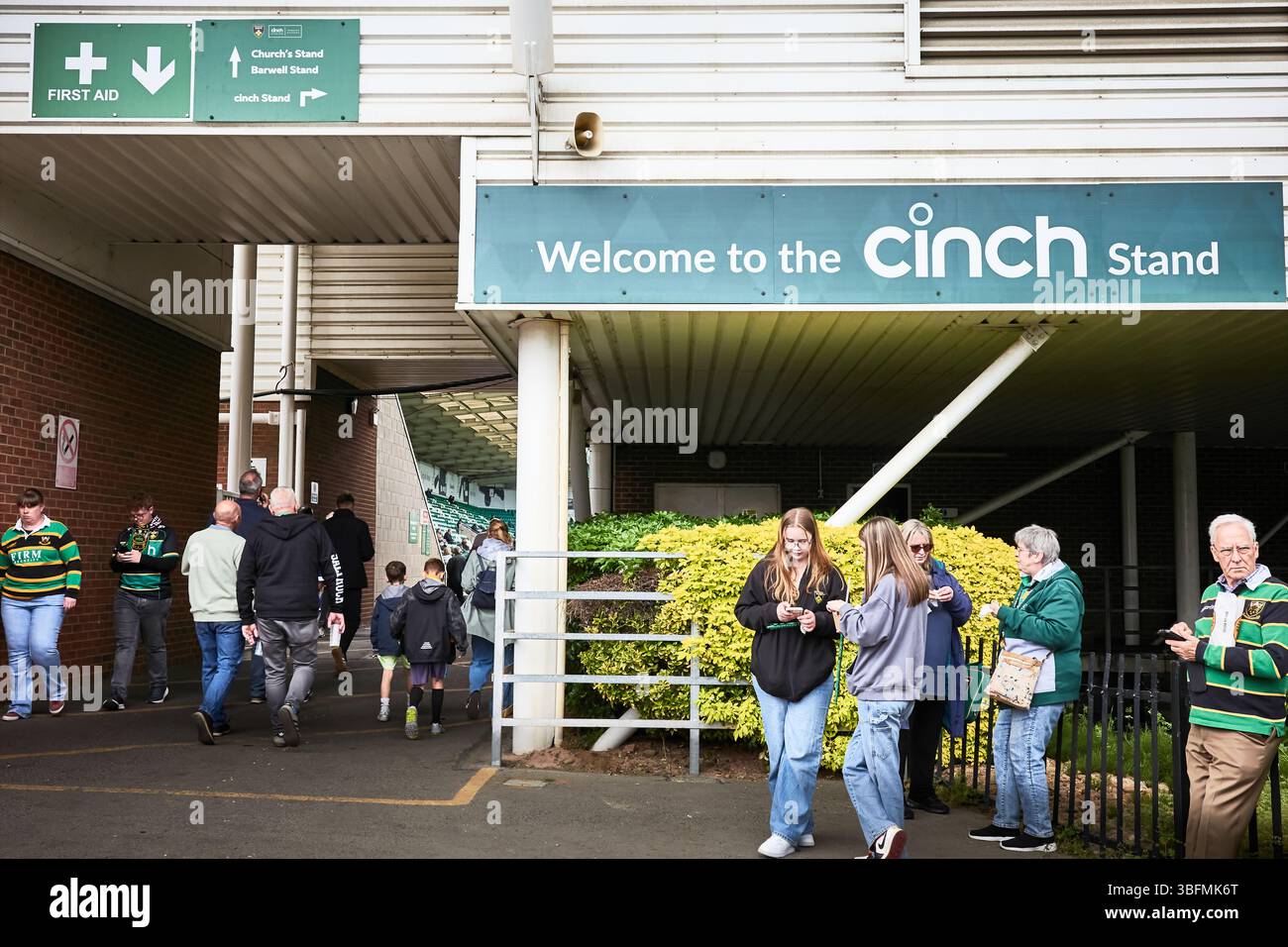 Cinch stand at Franklins Gardens, home of Northampton Saints rugby team ...