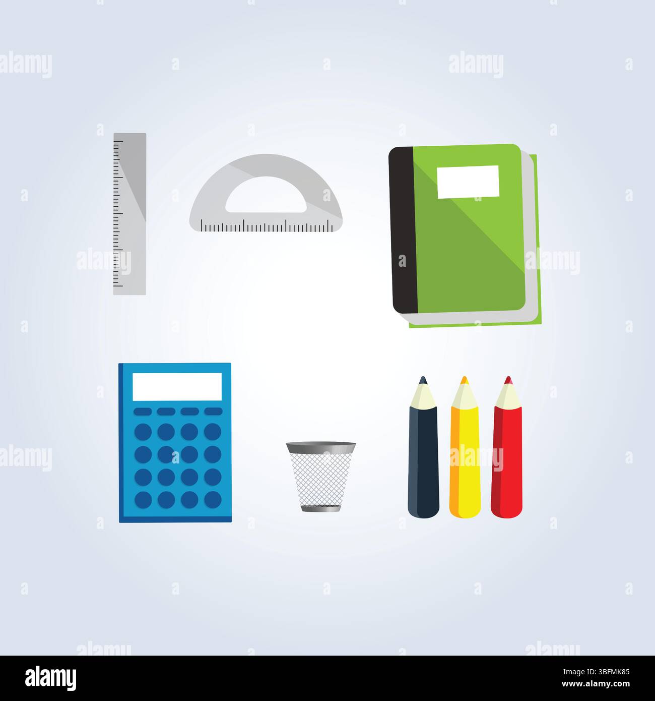 Table desk supplies Stock Vector Images - Alamy