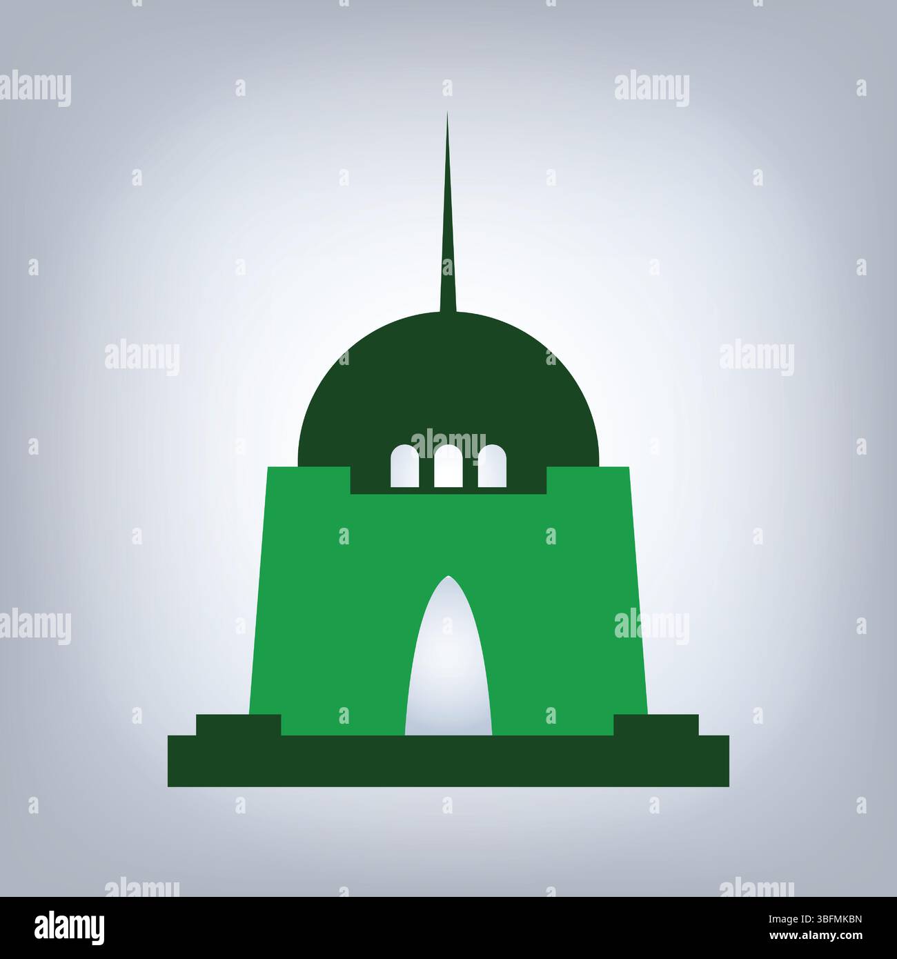 Mazar e Quaid art in green color with an abstract background Stock ...