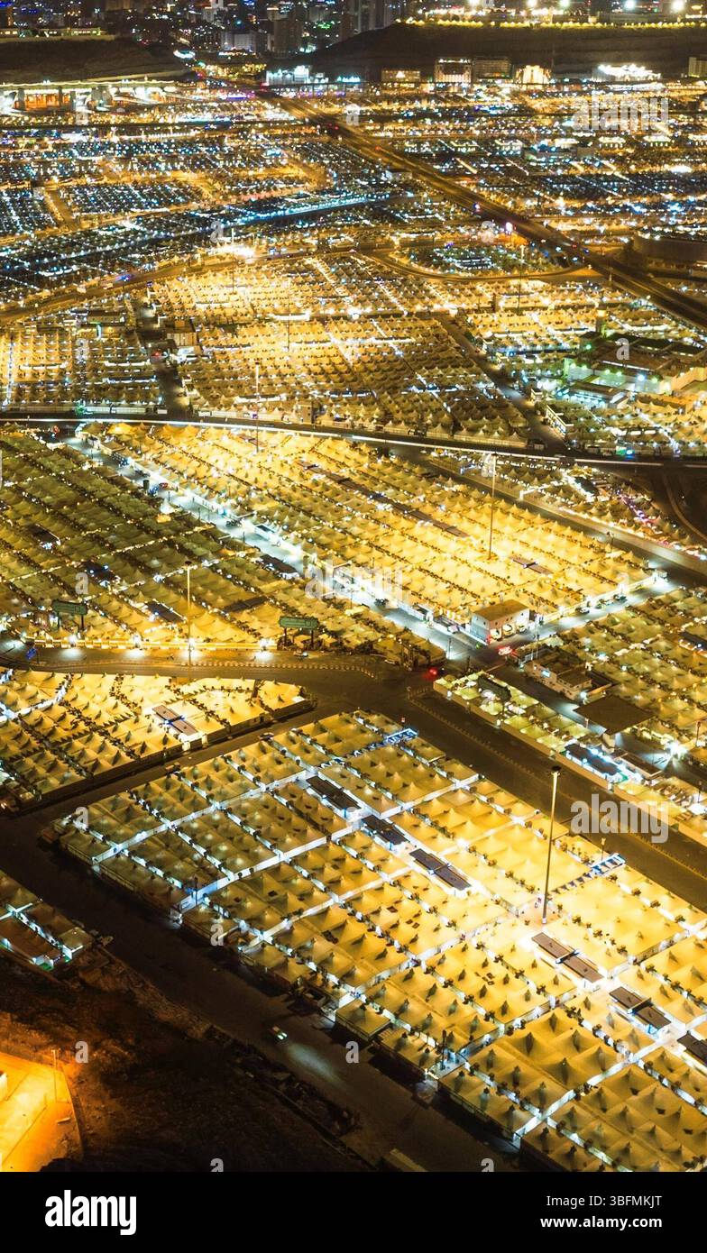 Views shows the Mina camp as Muslim pilgrims arrive in the holy city of ...