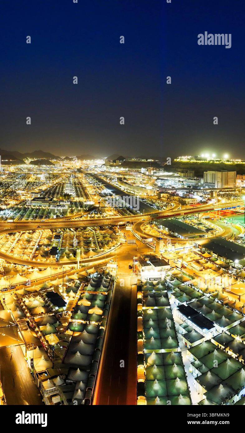 Views shows the Mina camp as Muslim pilgrims arrive in the holy city of ...