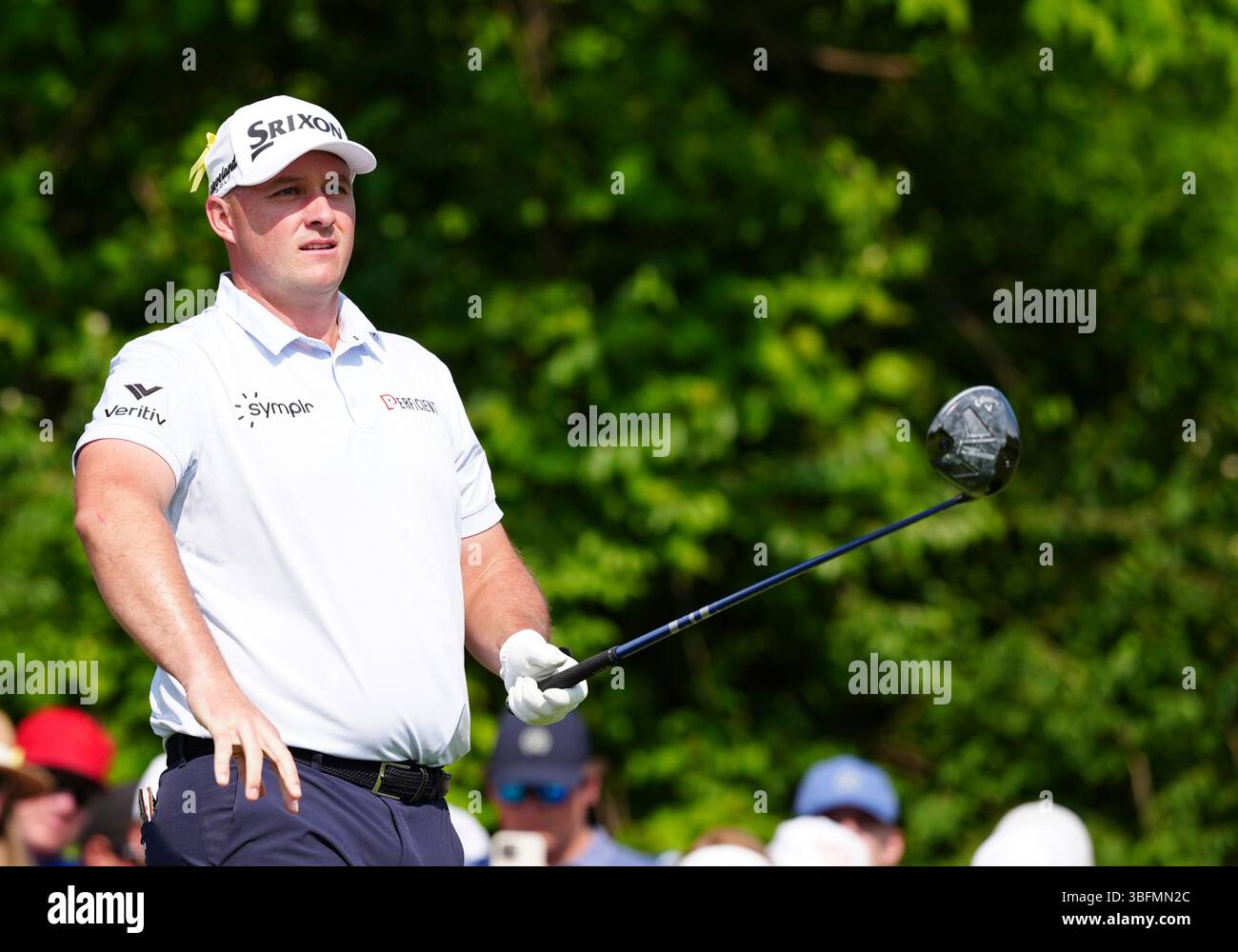 DUBLIN, OH - JUNE 01: PGA golfer Sepp Straka plays his tee shot on the ...