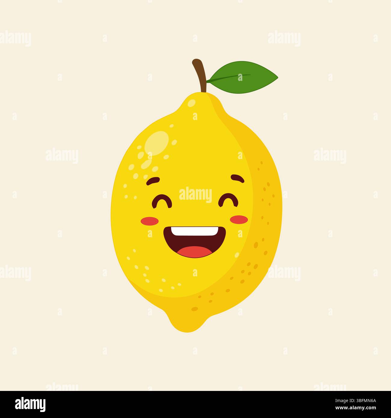 Cartoon illustration of lemon fruit characters on white background ...